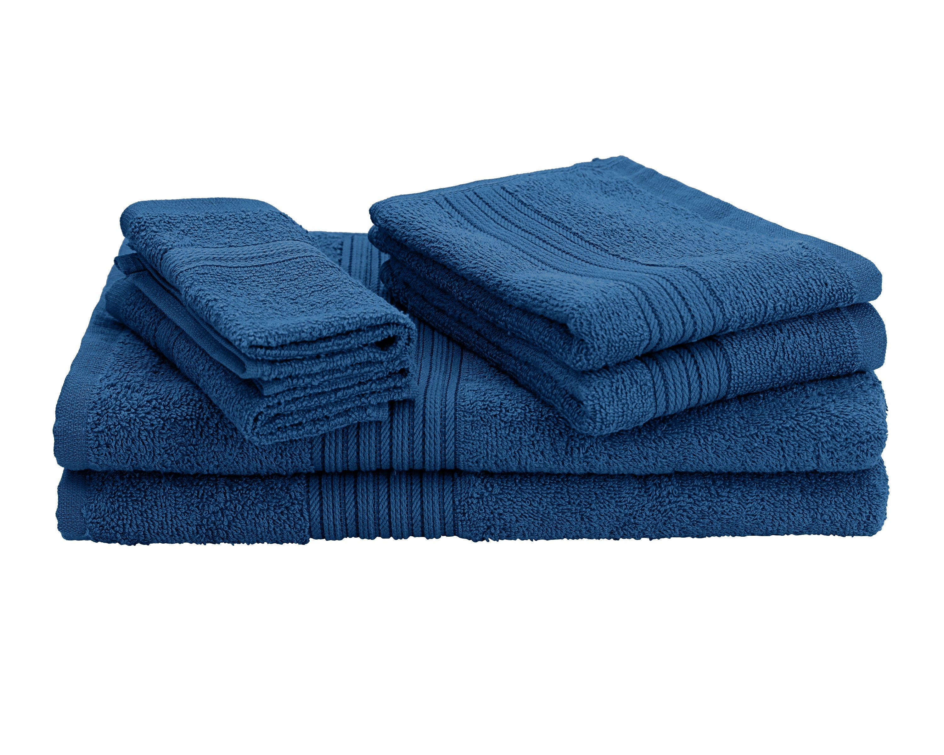 Essential Towel Set - Pk of 6 - 2 Bath + 2 Hand + 2 Face - Royal Blue ...
