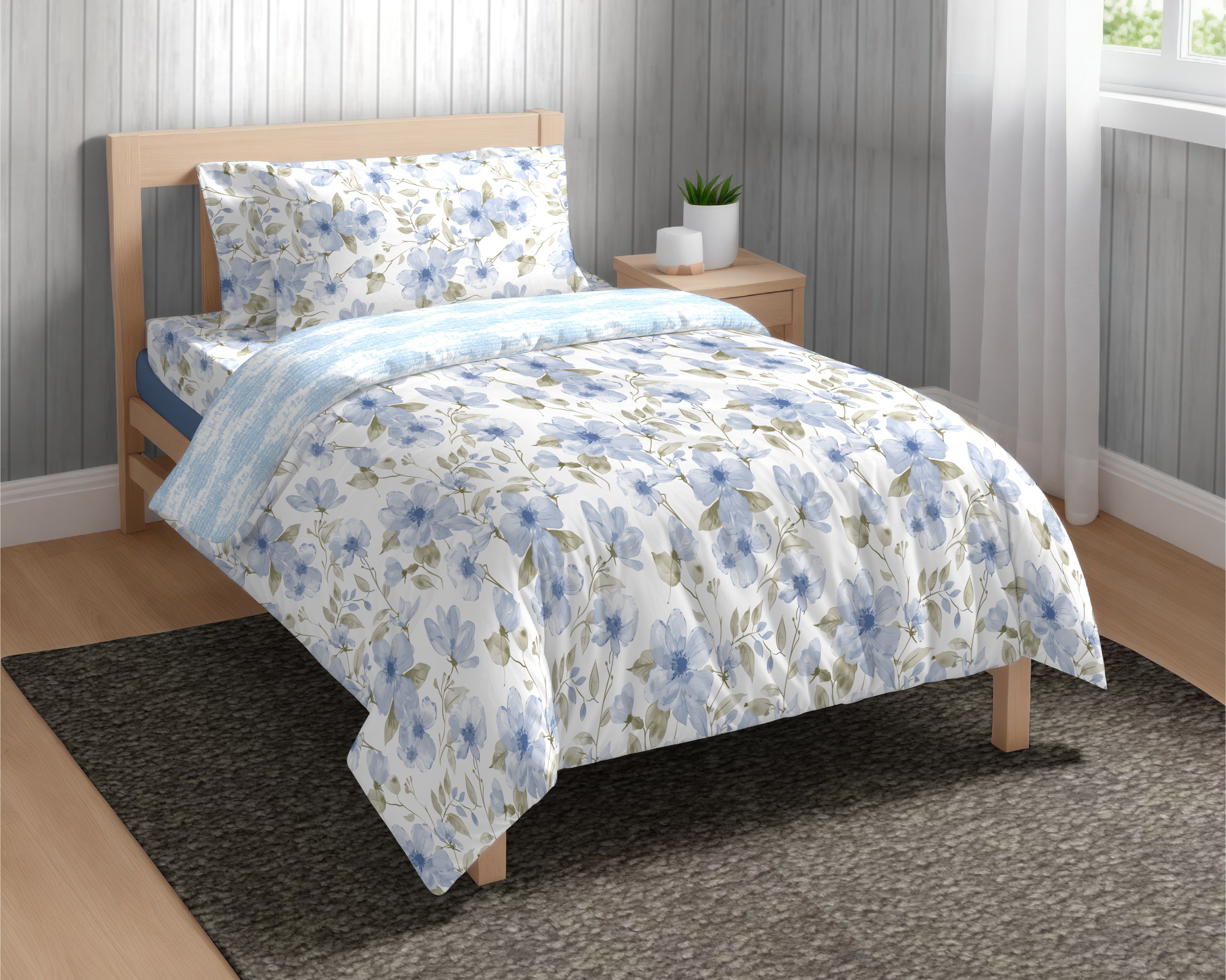 Floral Mist Blue Single Bed in a Bag – TheHappyPod