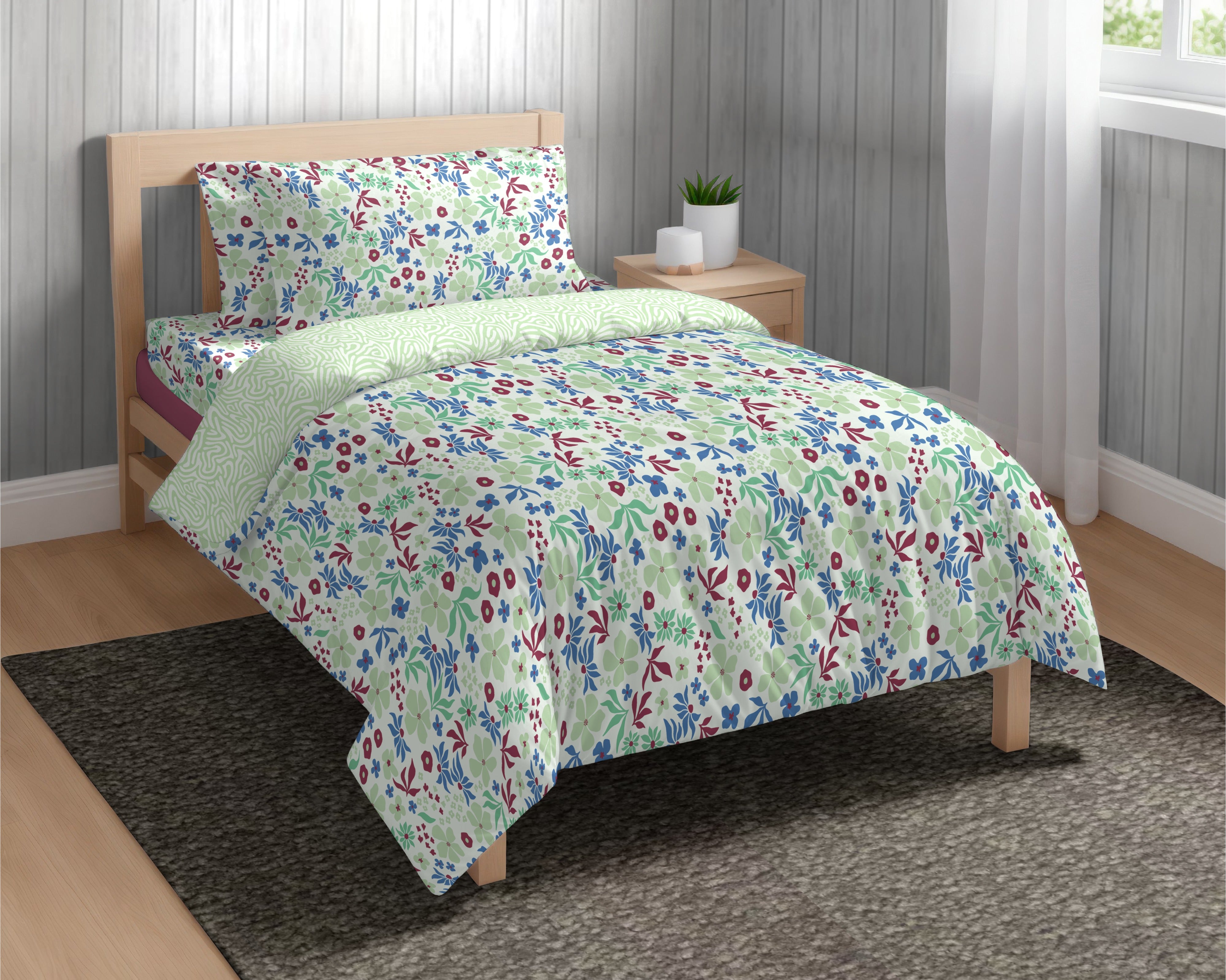 Blossom Breeze Green Single Bed in a Bag – TheHappyPod